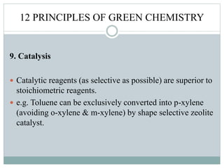 Green chemistry ppt jon | PPTX