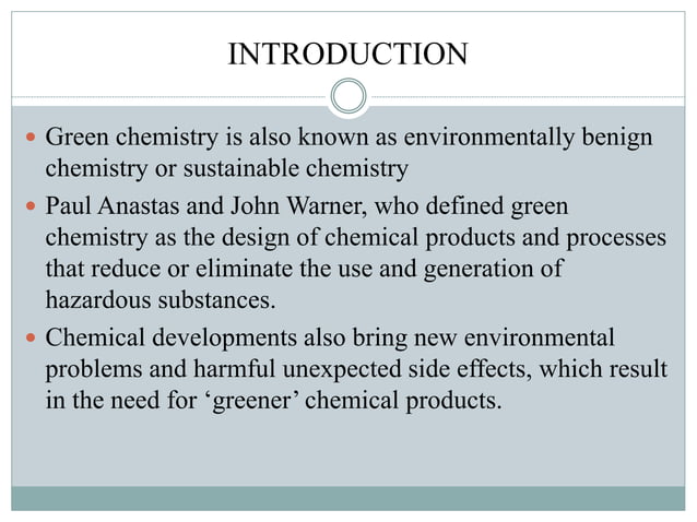 Green chemistry ppt jon | PPTX