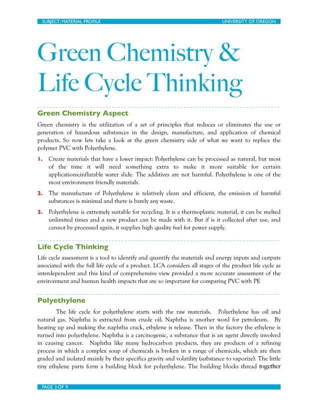 Green Chemistry Proposal | PDF