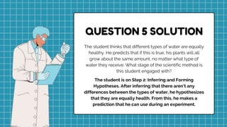 SCIENTIFIC METHOD EXERCISES.pptx | Biological Sciences | Science
