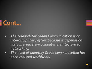 Green communication by GH NAGRI | PPTX