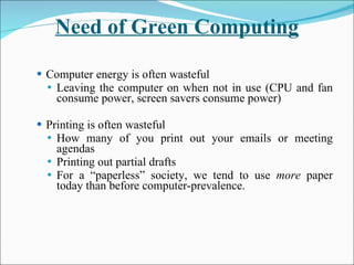 Green computing | PPT