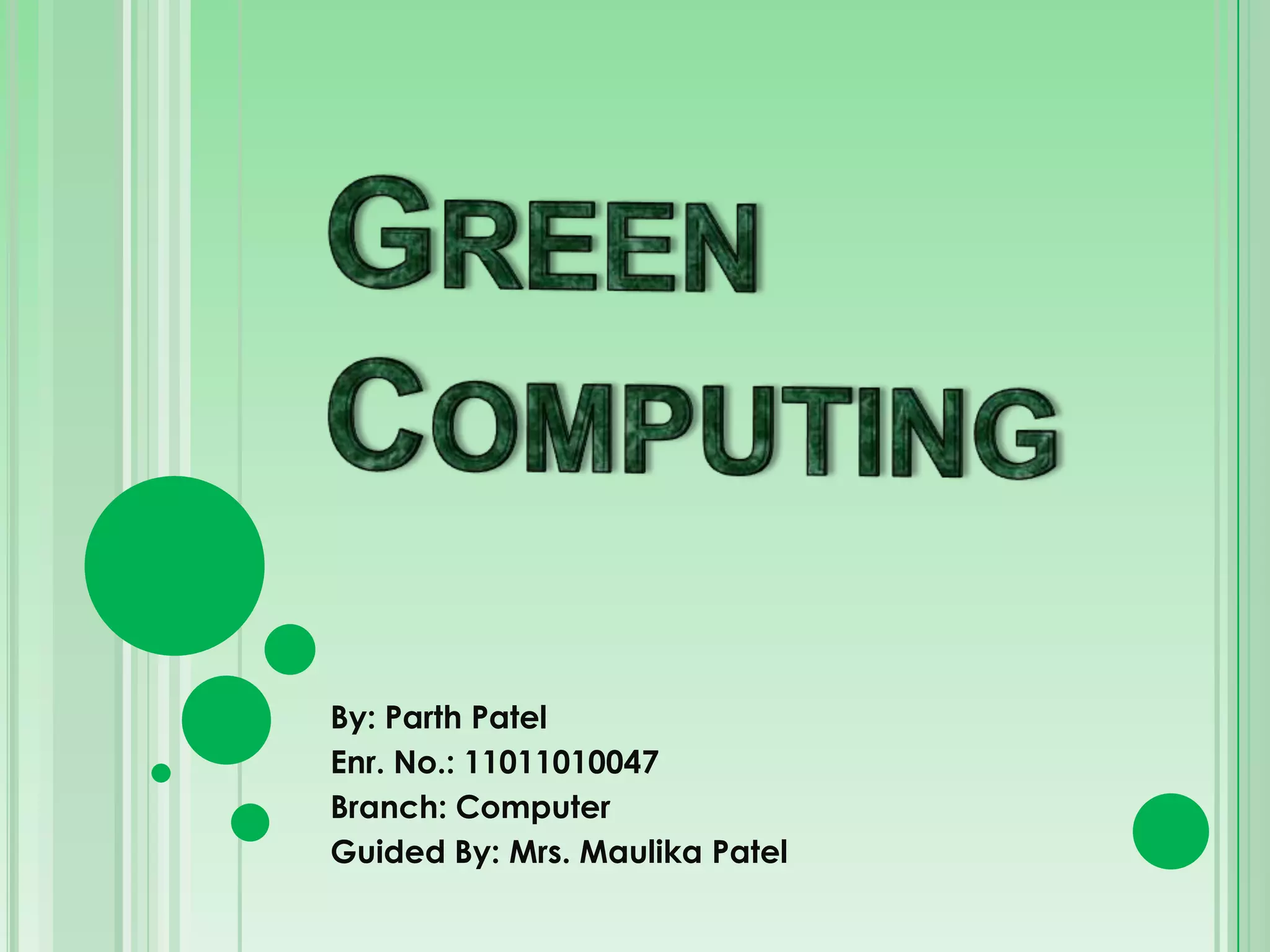 Green computing | PPT