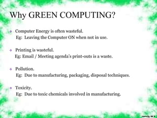 Green computing | PPTX