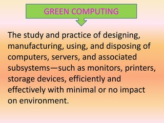 Green computing | PPTX