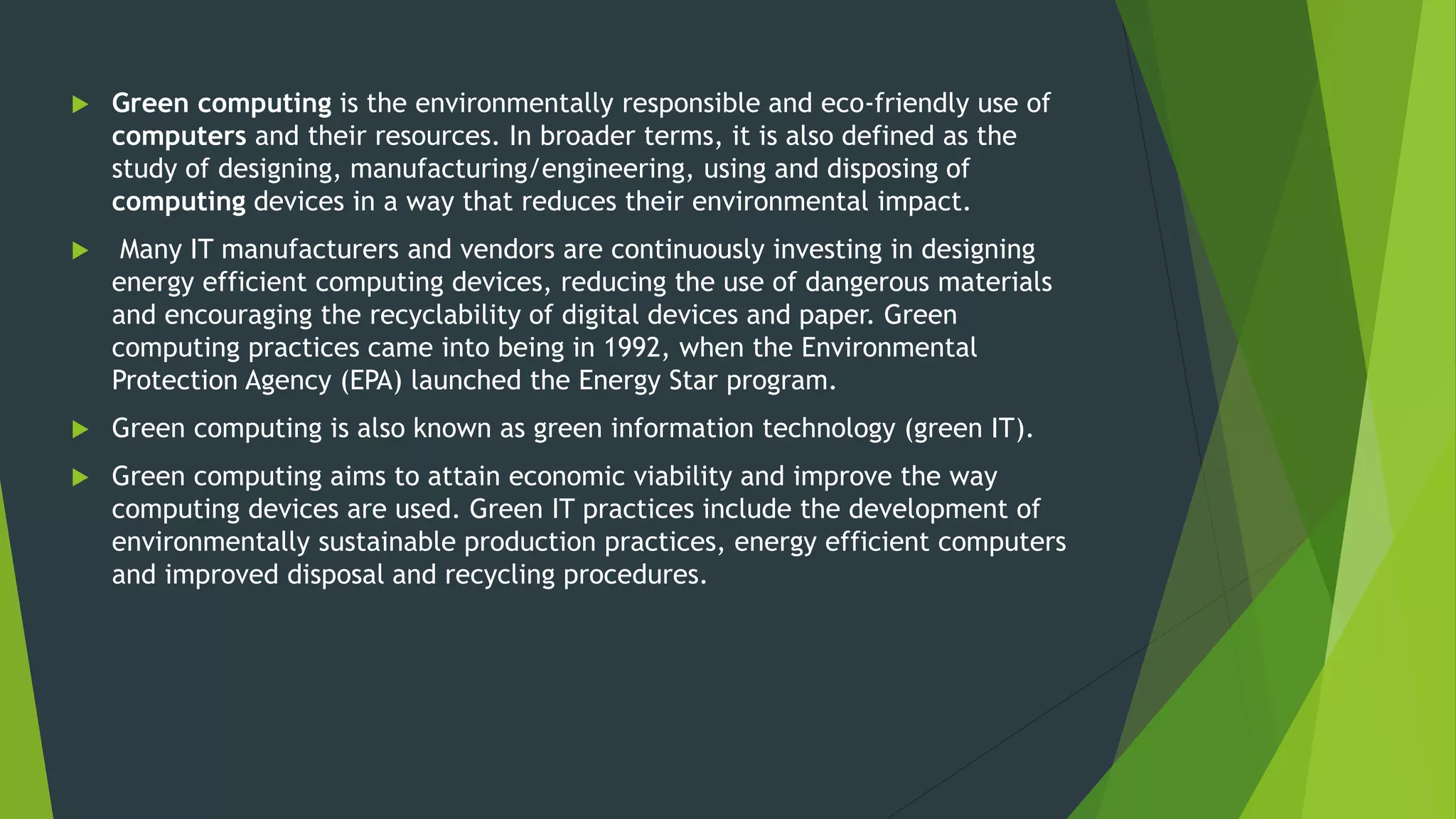 Green computing | PPTX