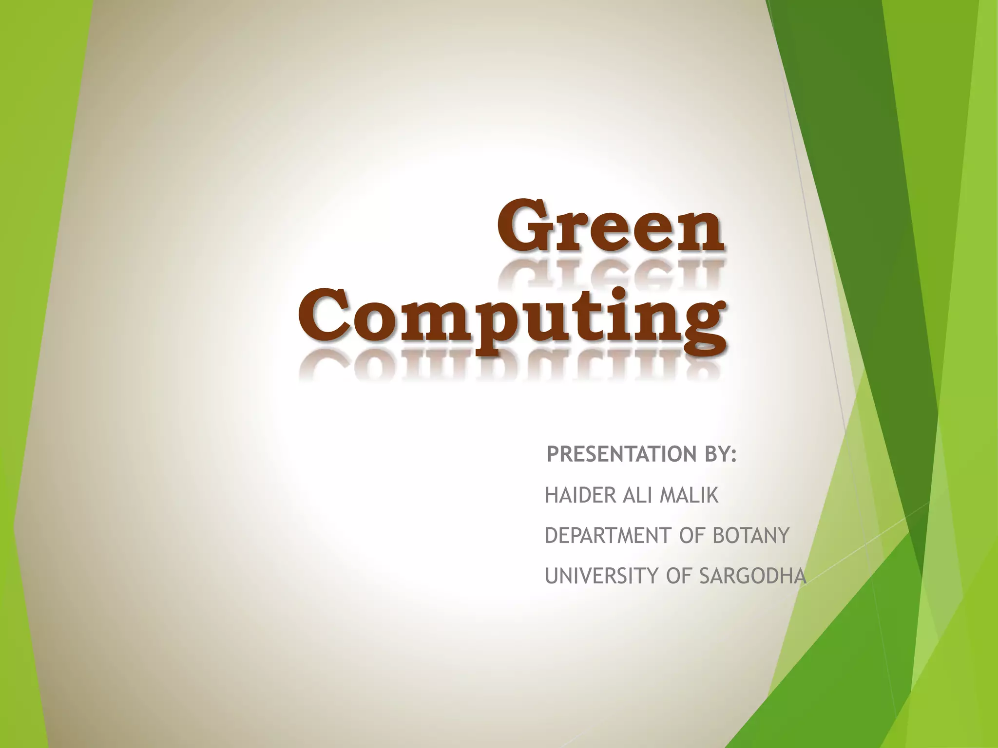 Green computing | PPTX