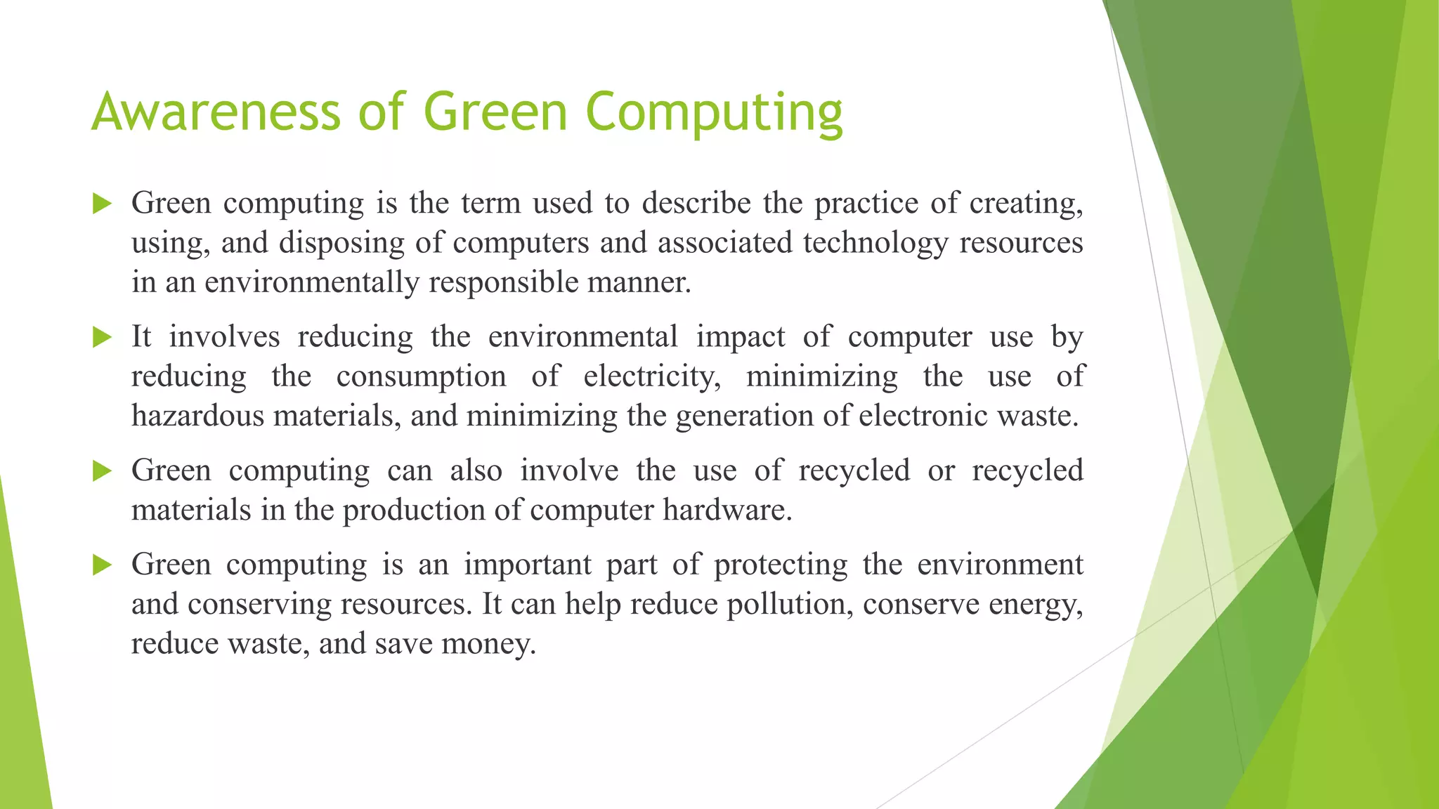 Green Computing - Presentation | PPTX
