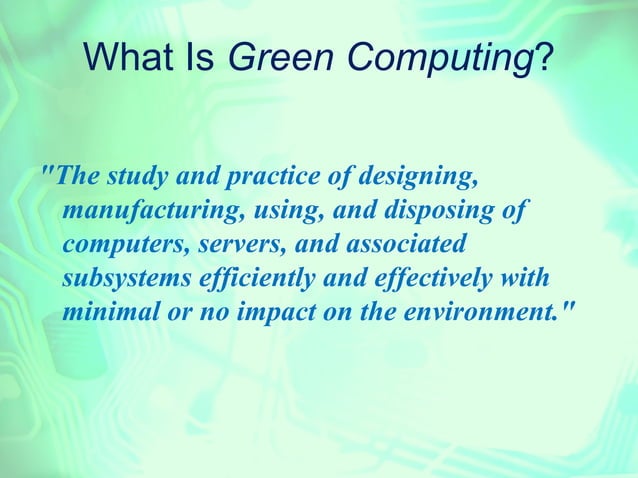 Green computing | PPT