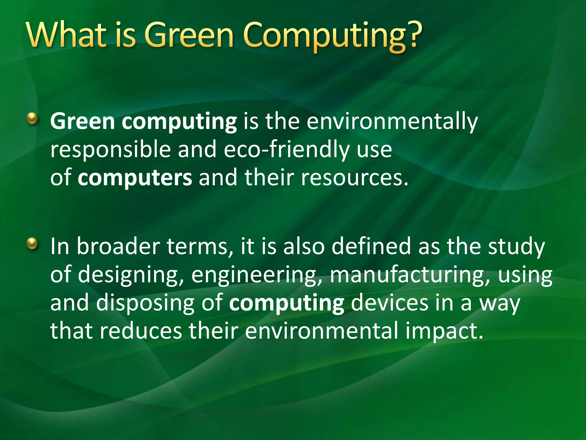 Green computing | PPTX