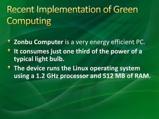 Green computing | PPTX