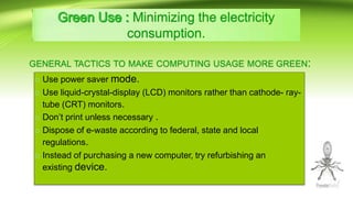 Green computing introduction | PPT