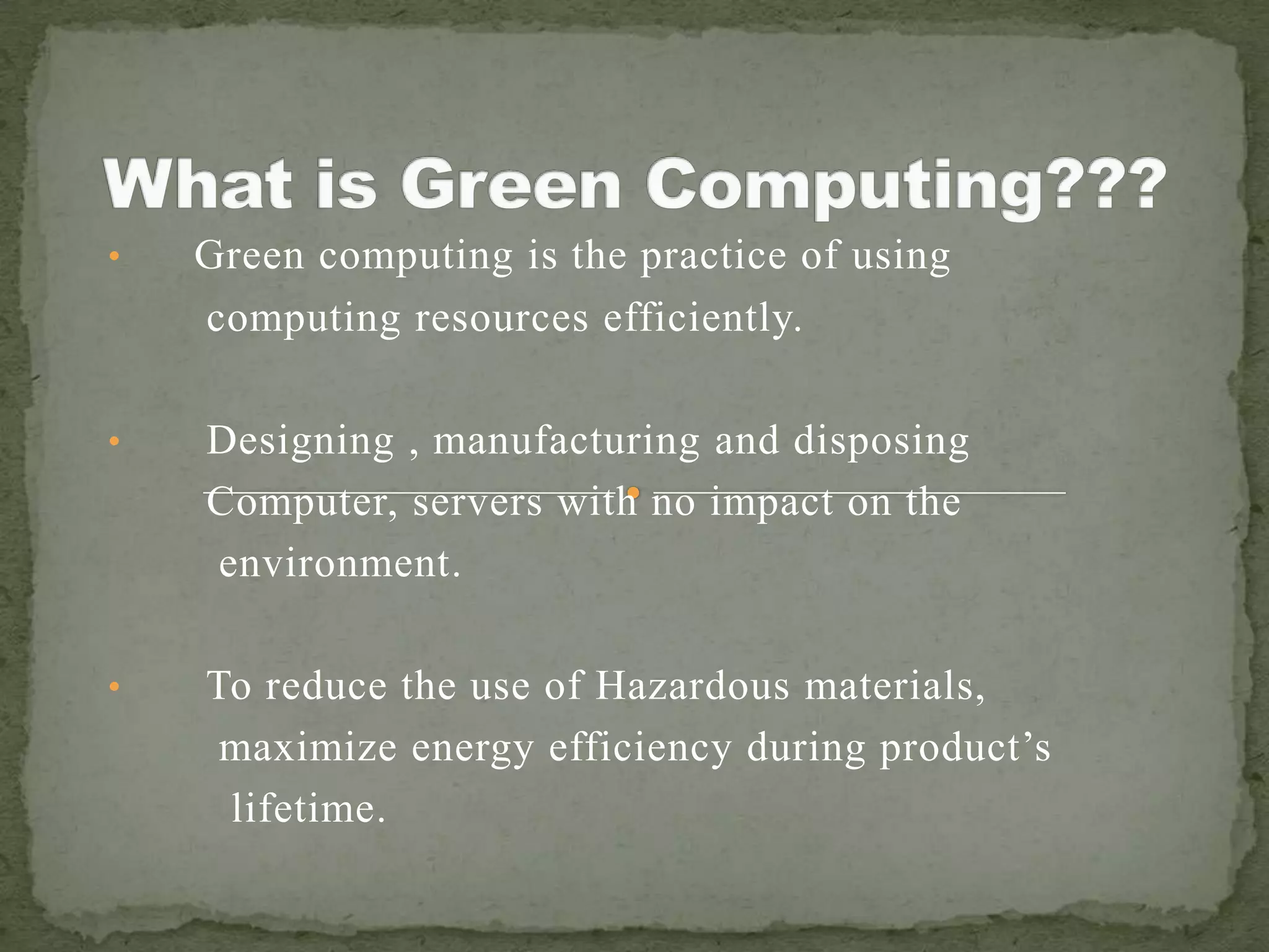 Green computing ppt | PPTX