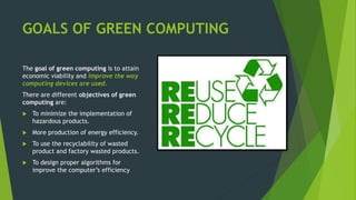 Green computing ppt | PPTX | Desktops | Computing