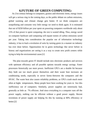 Green Computing Seminar | PDF