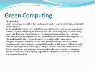 A Study on:Green Cloud Computing | PPT