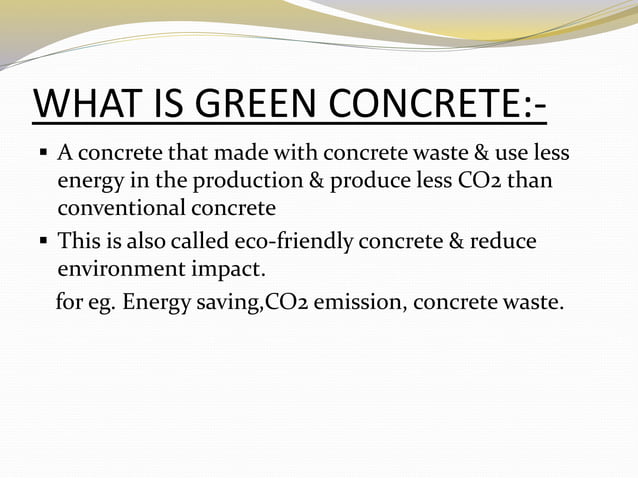Green conc. ppt | PPT