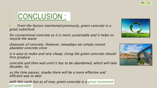 GREEN concrete ppt for civil engineering seminar | PPT