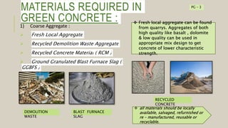 GREEN concrete ppt for civil engineering seminar | PPTX