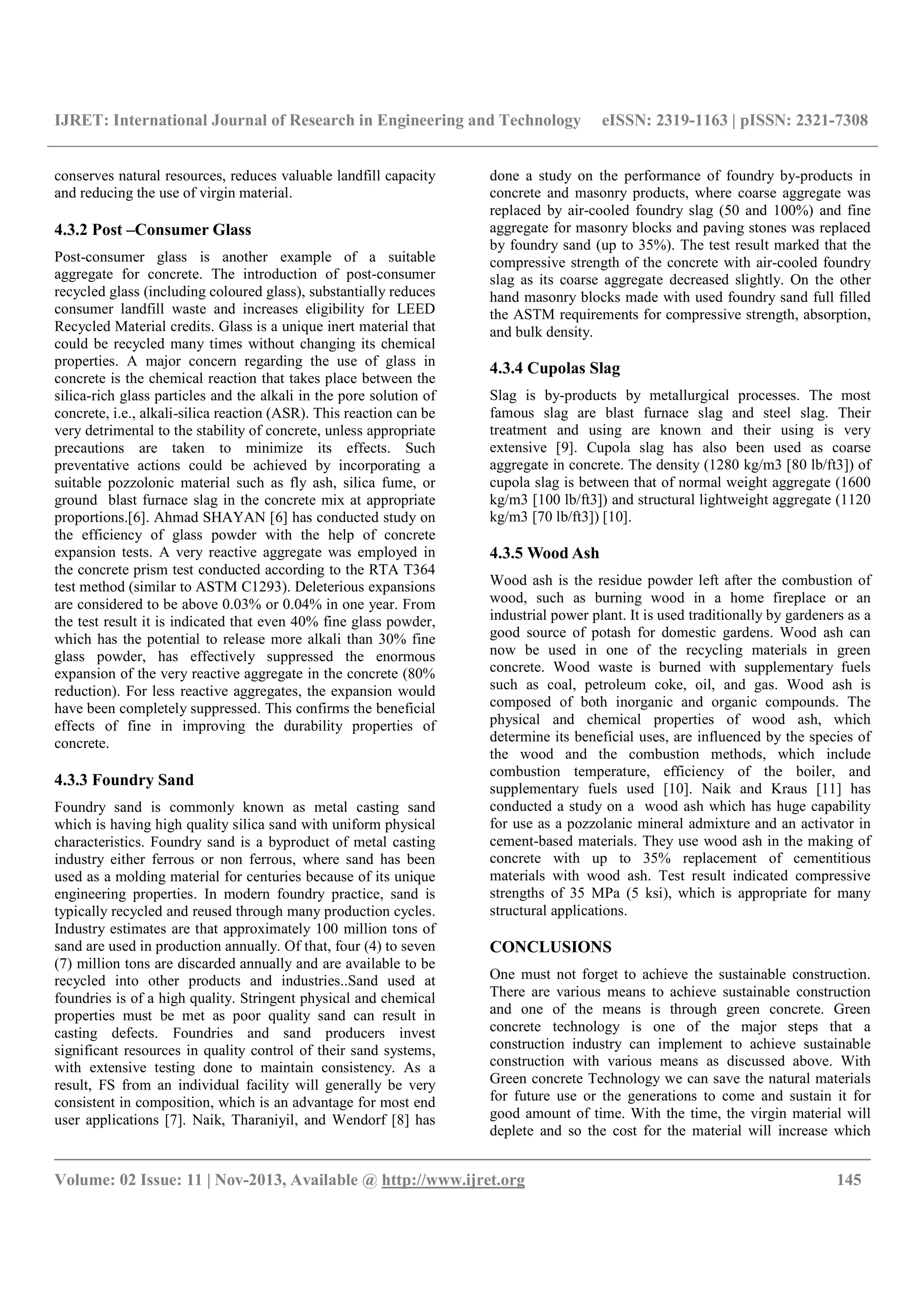 Green Concrete For Sustainable Construction Pdf