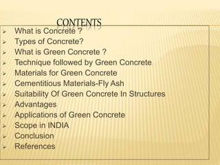 Green concrete power point presentation | PPTX