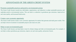 Green Credit by my student of India and way forward | PPTX