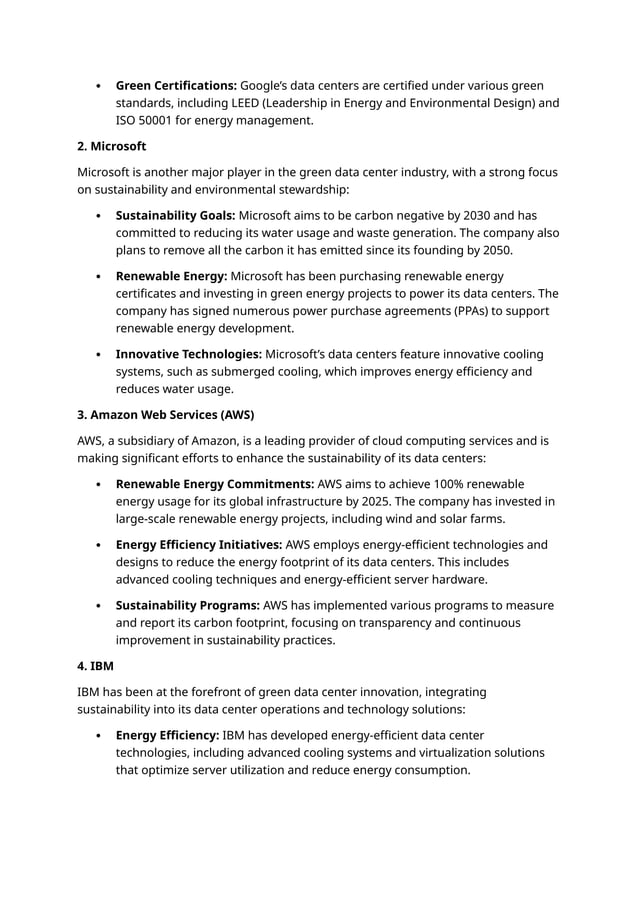 2024 Global Green Data Center Market Comparison | PDF