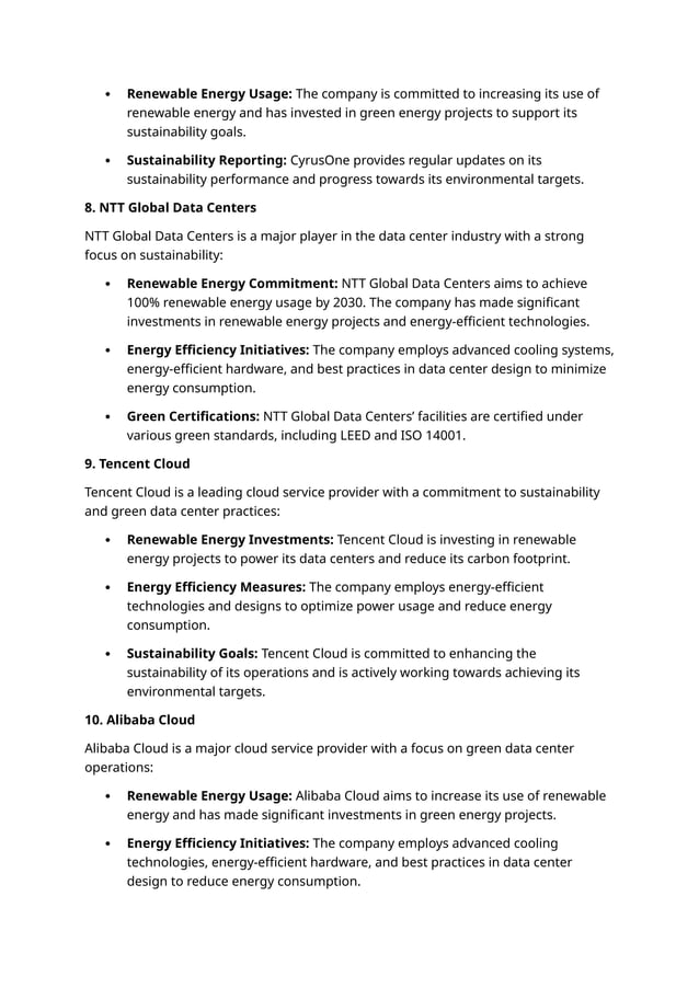2024 Global Green Data Center Market Comparison | PDF
