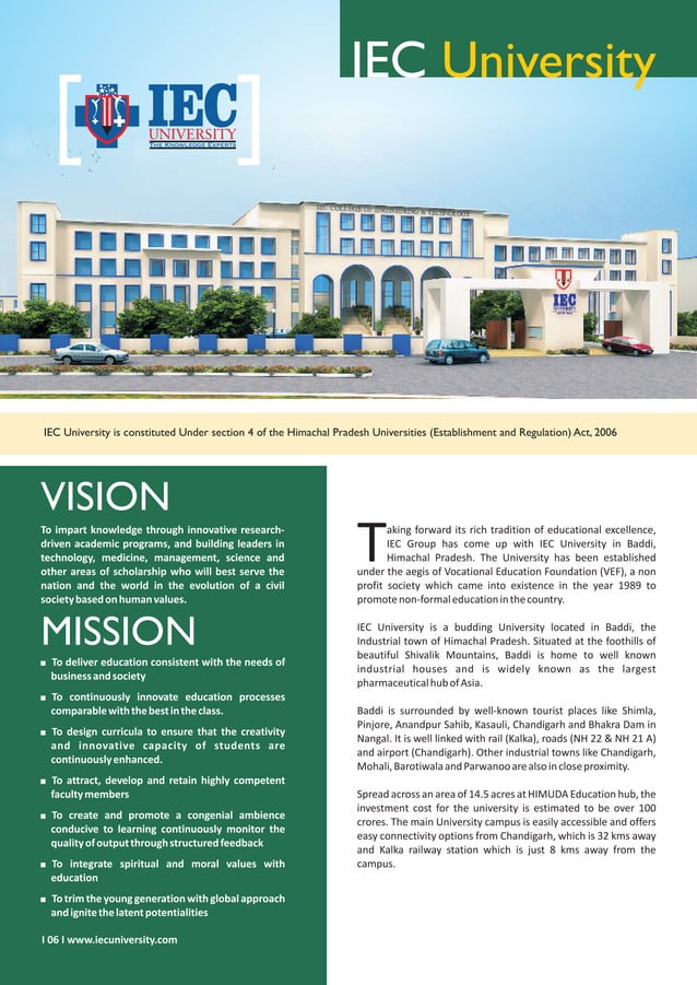 IEC University | Top leading University in Baddi, Himachal Pradesh | PDF