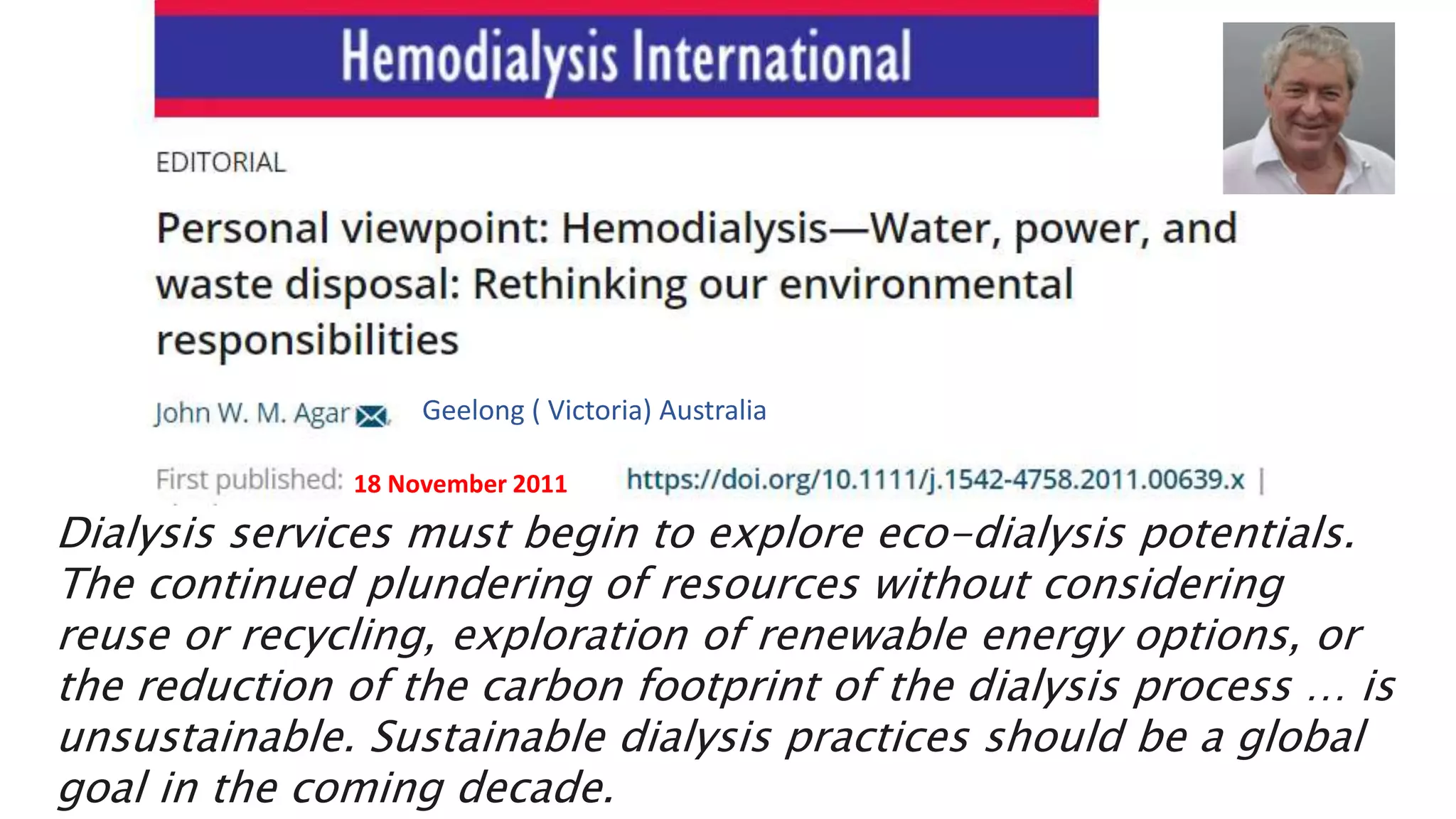 Green dialysis.prof. Santoro | PPTX