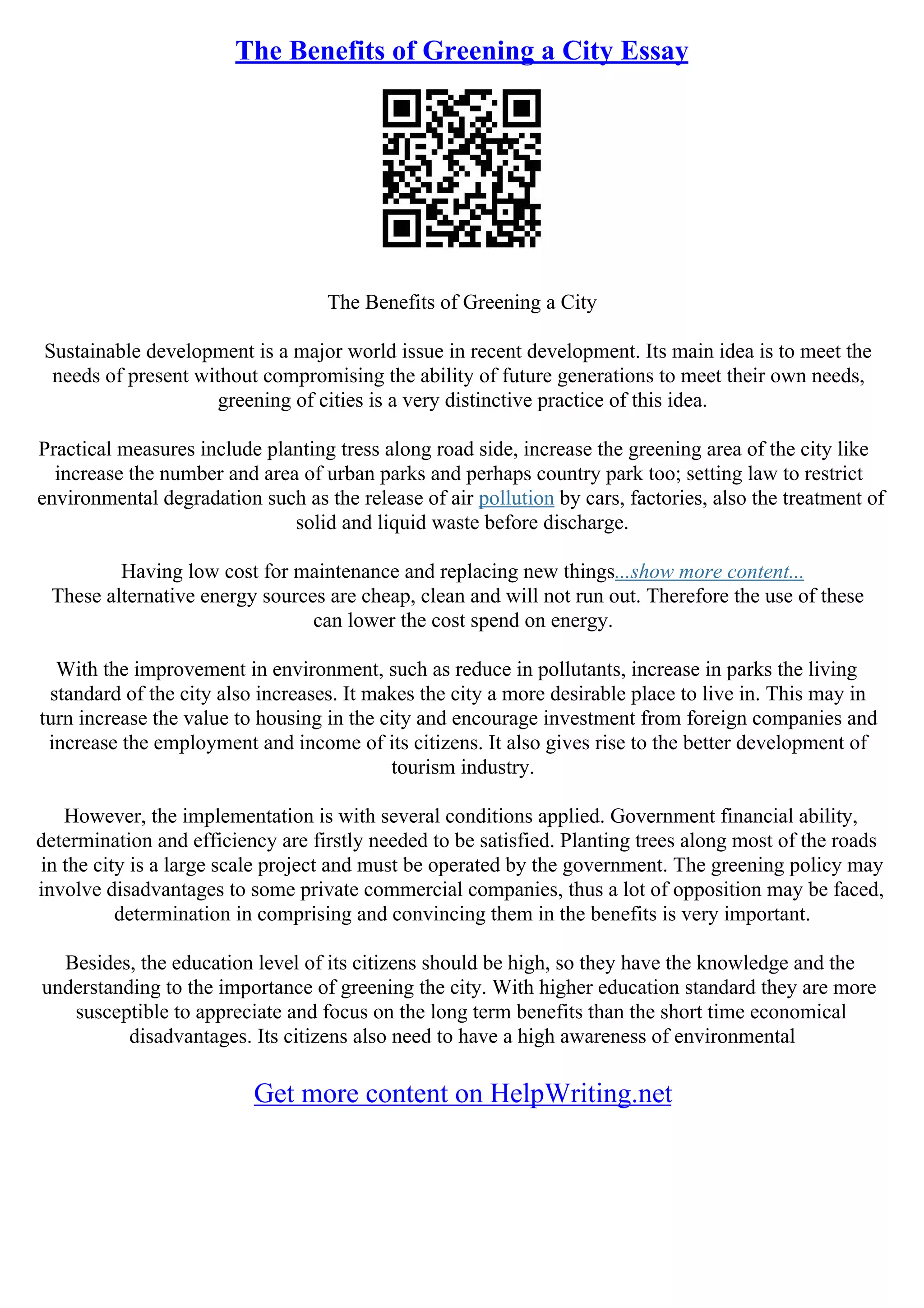 Green Earth Essay | PDF