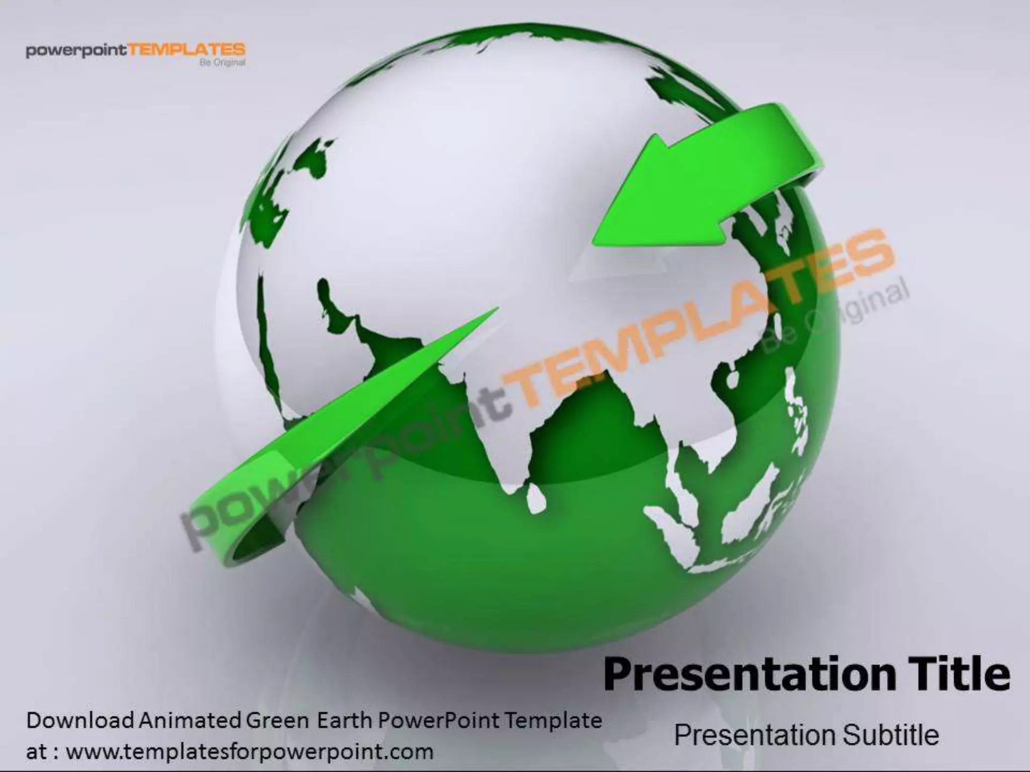 Animated Green Earth Powerpoint Template - templatesforpowerpoint.com