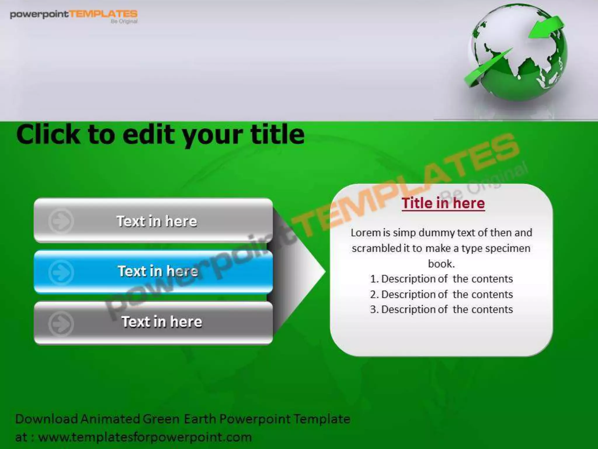 Animated Green Earth Powerpoint Template - templatesforpowerpoint.com