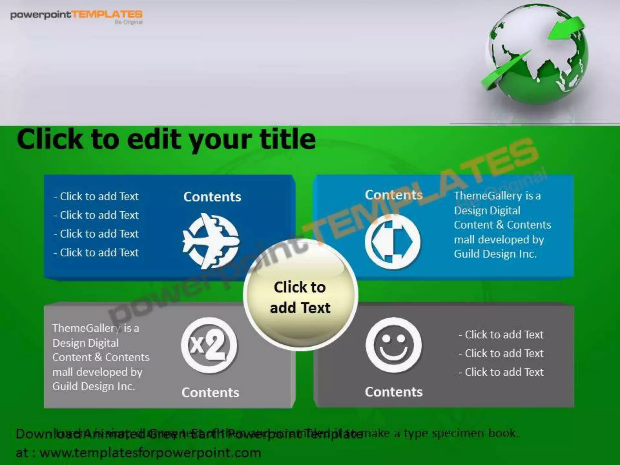 Animated Green Earth Powerpoint Template - templatesforpowerpoint.com