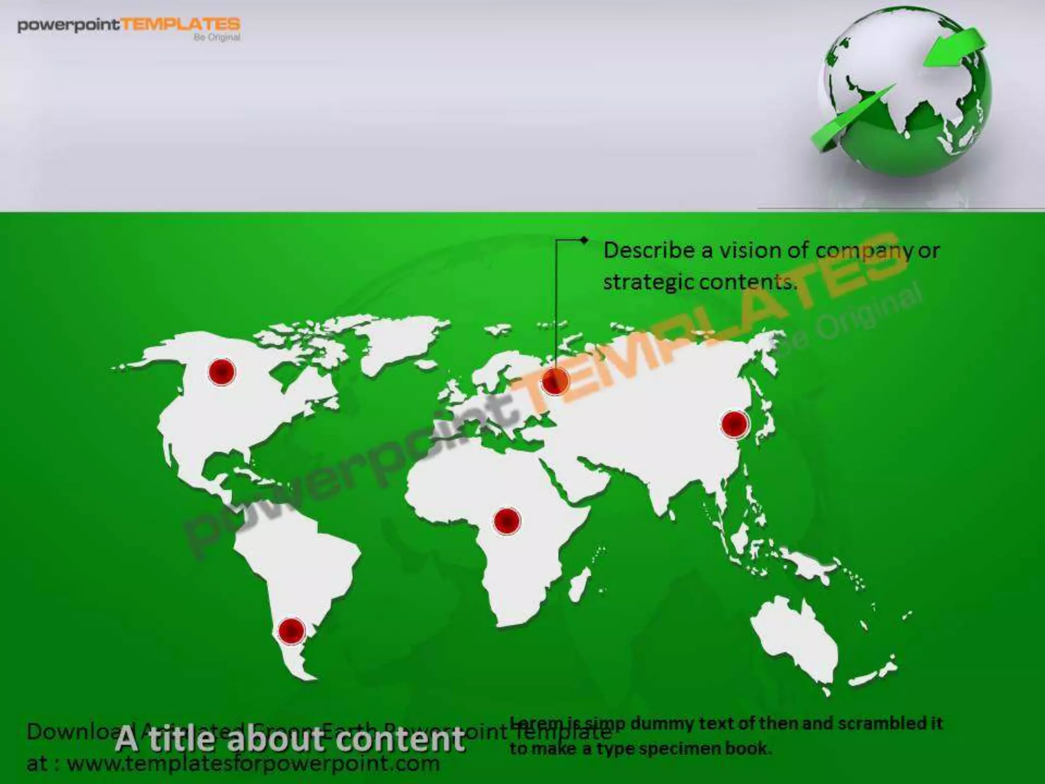 Animated Green Earth Powerpoint Template - templatesforpowerpoint.com