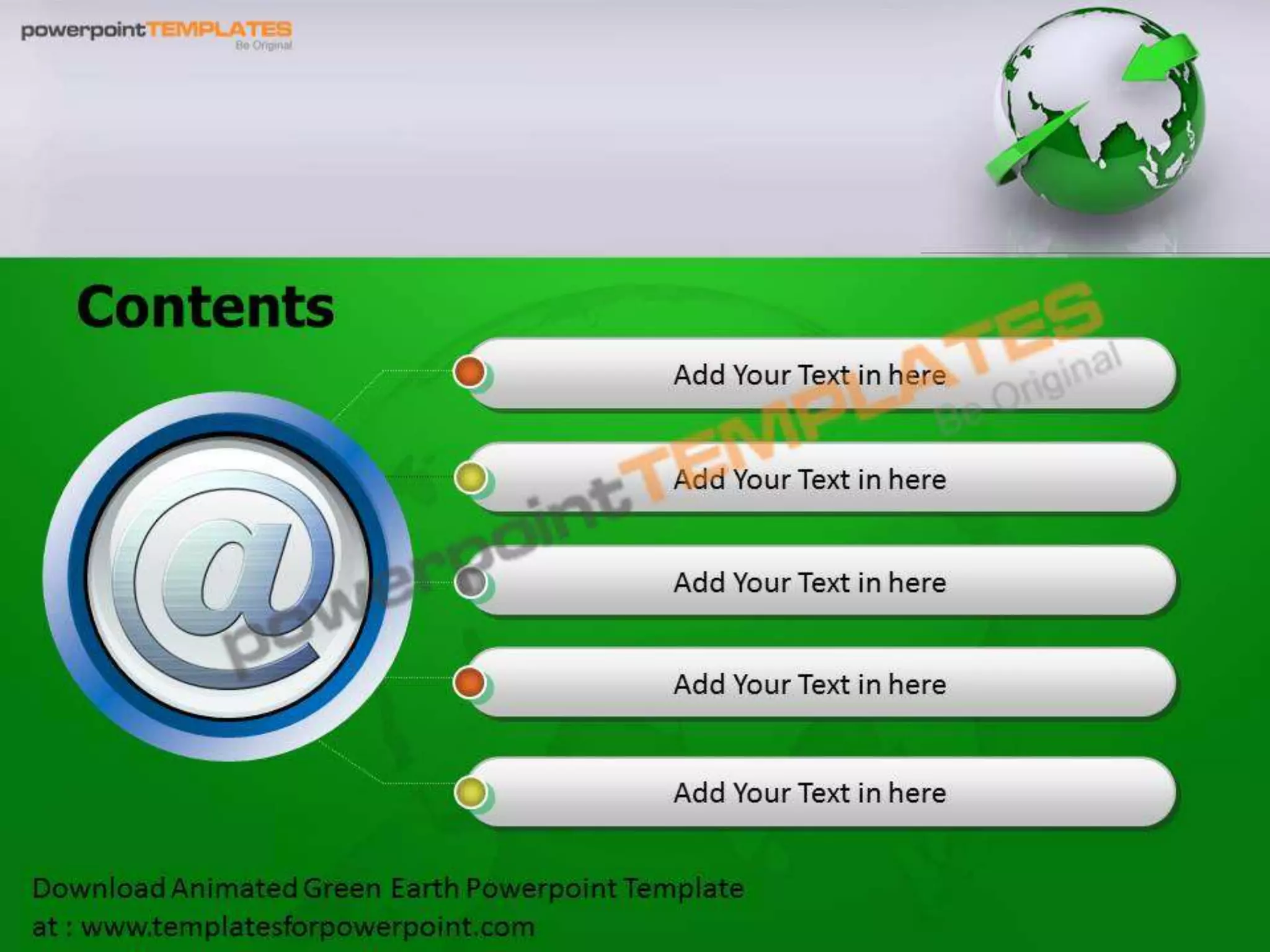 Animated Green Earth Powerpoint Template - templatesforpowerpoint.com