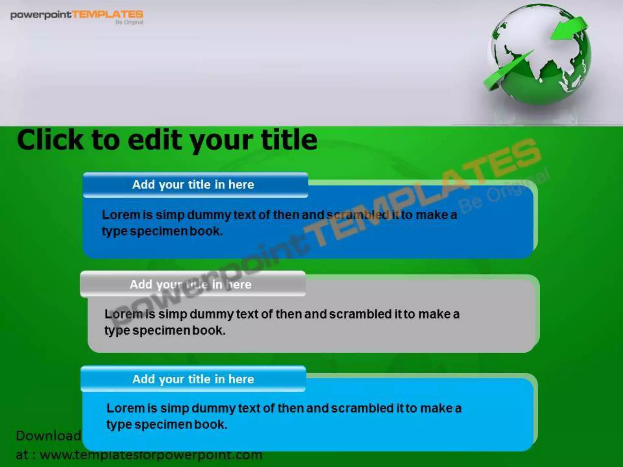 Animated Green Earth Powerpoint Template - templatesforpowerpoint.com