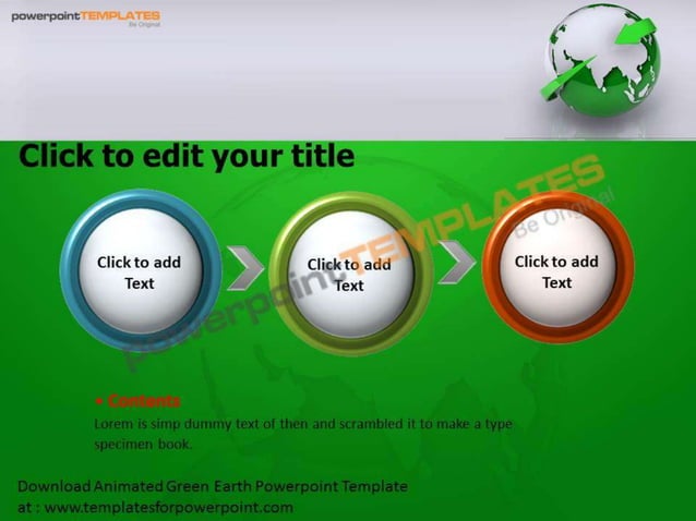 Animated Green Earth Powerpoint Template - templatesforpowerpoint.com
