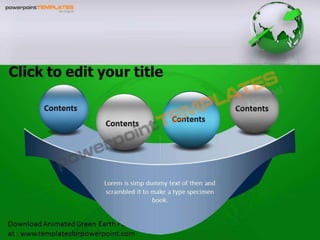 Animated Green Earth Powerpoint Template - templatesforpowerpoint.com