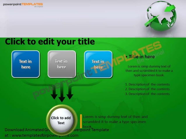 Animated Green Earth Powerpoint Template - templatesforpowerpoint.com