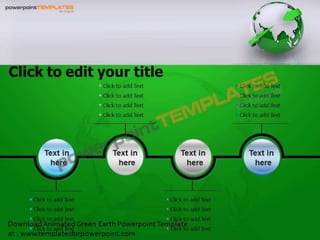 Animated Green Earth Powerpoint Template - templatesforpowerpoint.com