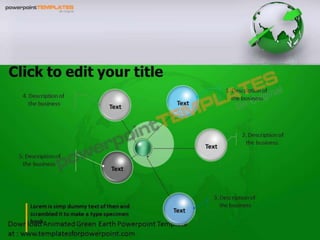 Animated Green Earth Powerpoint Template - templatesforpowerpoint.com