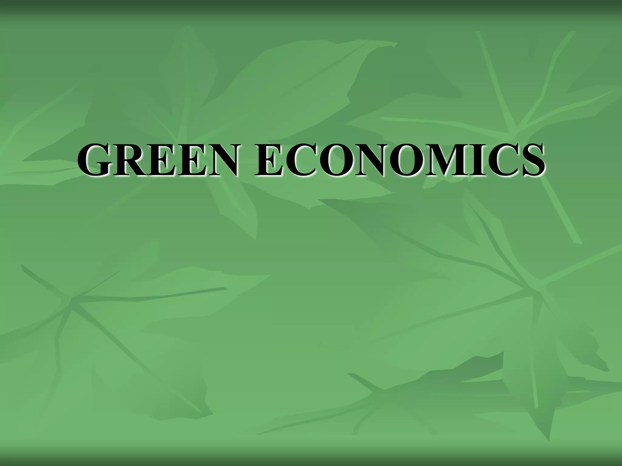 Green economics | PDF