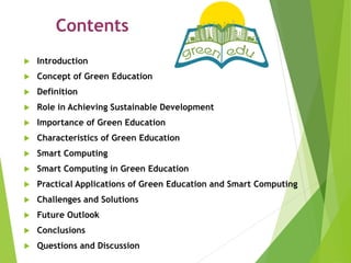 The Role of Green Education in Achieving Sustainable Development | PDF