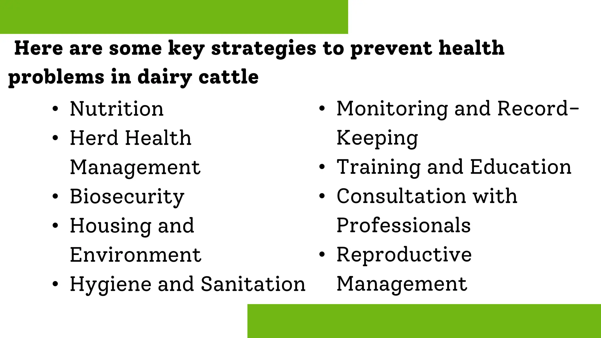 Most common health problems in dairy cattle | PPTX