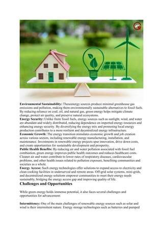 Green Energy: Exploring its Various Forms, Benefits, Challenges and ...