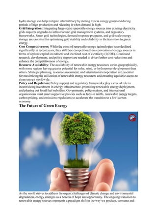 Green Energy: Exploring its Various Forms, Benefits, Challenges and ...