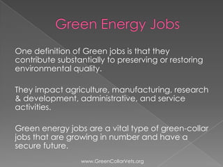 Green Energy Jobs | PPTX