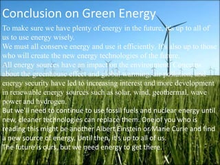 Presentation on Green Energy | PPT