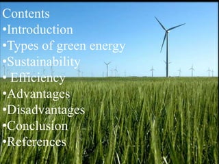 Presentation on Green Energy | PPT